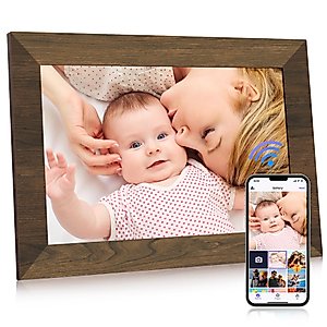 MaxAngel Digital Photo Frame 10.1 Inch WiFi Electronic Picture Frame Desktop IPS Touch Screen HD Display 32GB Storage SD Card Slot Auto-Rotate Slideshow Share Videos Photos Remotely Via Uhale App