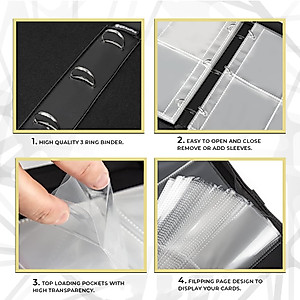 LORDL 400 Pocket Card Binder, Trading Card Binder with Fantasy Space Design, Black, 9.5 x 7 x 2 inches, Collectible Trading Card Album