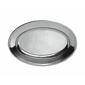 Oval Material Stainless Steel Platters - 11-3/4" x 8-1/2