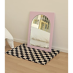 Black Check Pattern Mini Rug, Indoor Rug, Mini Rug(1.6 ft * 2.3 ft), Modern Designed Rug, Pet Rug