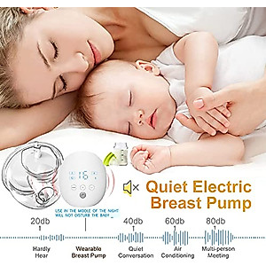 OPATER Wearable Breast Pump Hands Free Portable Electric Breast Pump with Massage Mode Wear Breast Pump with 16 Levels 4 Modes Suction Breastfeeding Pump,24mm