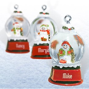 Ganz Snowglobes Sandy Glass Personalized Christmas Ornament