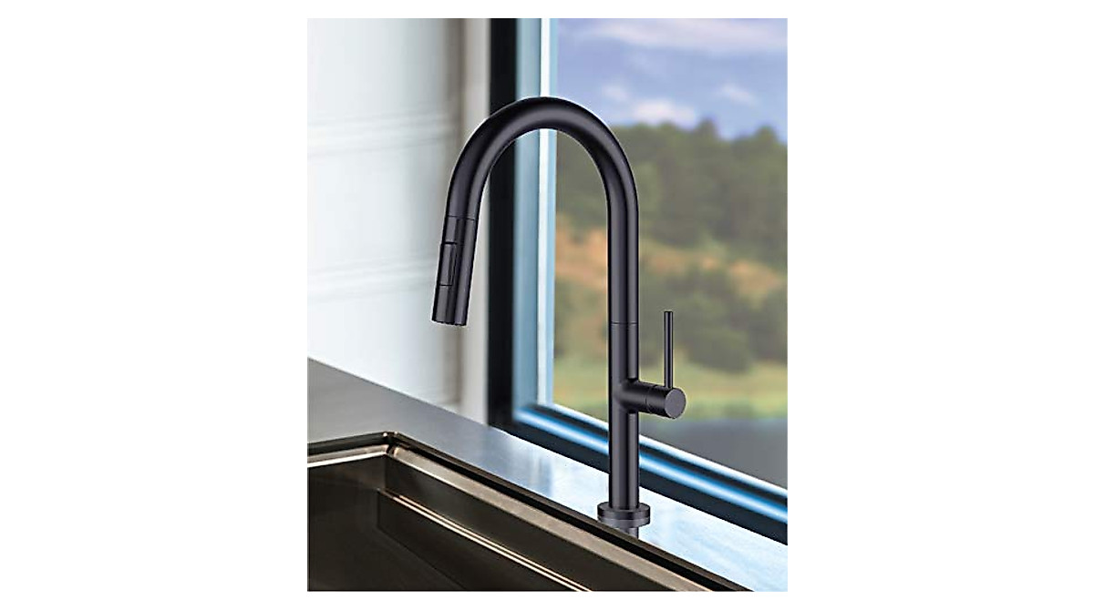 Fine Fixtures Satin Brass Pull-Down Kitchen Faucet | Modern & Durable