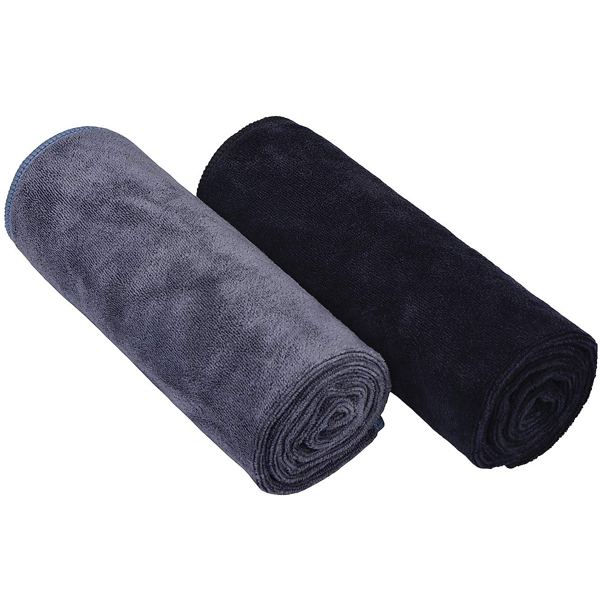 HOPESHINE Home Gyms Towel for Men Women Microfiber Gym Towels Cycling Workout Sweat Towel Set Quick Dry Exercise Sports Travel Towel Fast Drying 2-Pack (Black + Grey)