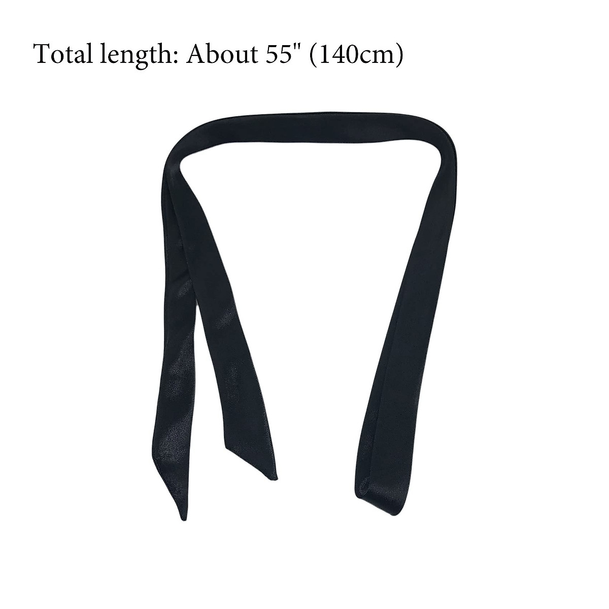 Women Long Silk Bow Tie, Ladies Satin Self Necktie/Ribbon BowTie For T-shirt Decoration Valentine's Day Gift W-B-T1 (black)