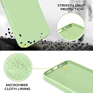 GUAGUA Compatible with iPhone 14 Pro Max Case 6.7 Inch Liquid Silicone Soft Gel Rubber Slim Microfiber Lining Cushion Texture Cover Shockproof Protective Case for iPhone 14 Pro Max, Matcha Green