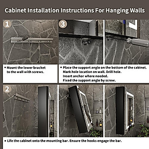 ES-DIY Lighted Medicine Cabinet 24 x 30 Inch, LED Medicine Cabinet Recessed or Surface Mount, Defog, Stepless Dimming,Color Temper 3000K-6400K,Interior LED Lighting, Black Frame,Left Hinge