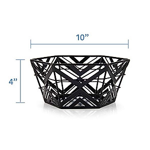 Scott Living Luxe Centerpiece Fruit Storage Basket, 10-Inch, Black