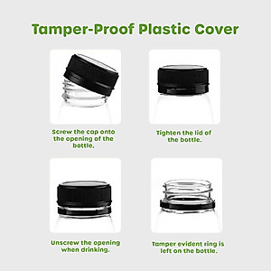 Comfy Package [8 oz. - 25 Count Reusable Plastic Juice Bottles With Caps, Labels, Brush, and Silicone Funnel - Clear plastic Bottles with Caps, Juice Containers with lids, for All Beverages