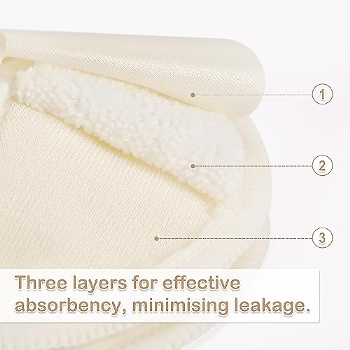 haakaa Reusable Nursing Pads Washable Breast Pads for Leaking Milk Nipple Pads Breast Feeding Essentials with Wash Bag, 8 Pack