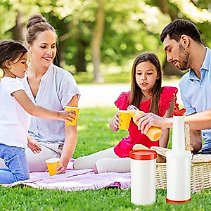 18 Pack Bar Pour Colorful Juice Pouring Bottle Containers 34 oz Plastic Juice Dispensers in 6 Colors for Bar Home Kitchen Party Supplies