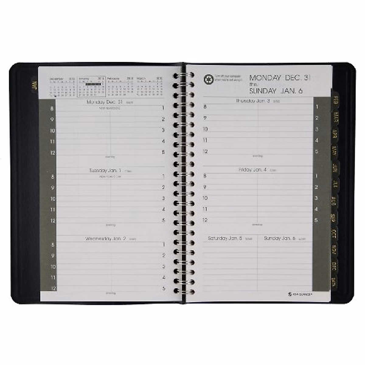 AT-A-GLANCE Recycled Weekly/Monthly Desk Appointment Book, 5 x 8 Inches, Black, 2013 (70-100G-05)