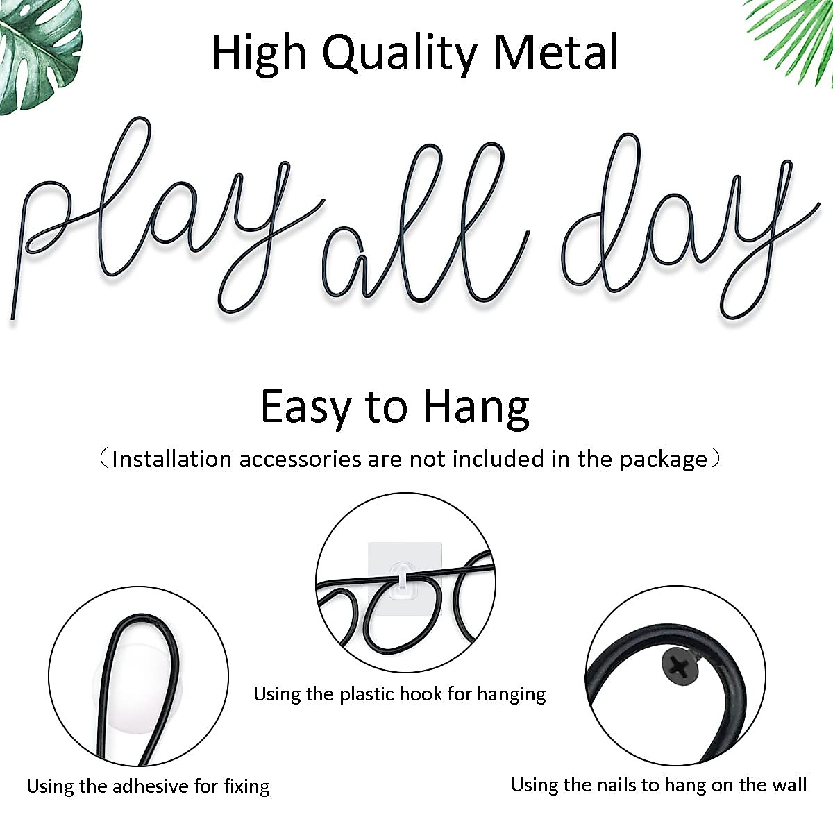 Playroom Wall Decor, Play Room Daycare Wall Decoration Play All Day Sign Play All Day Wall Decor for Kids Boys Girls Playhouse Decor Toy Room Classroom