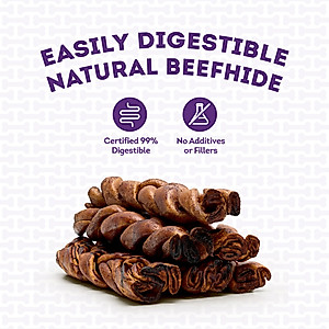 Treatly USA Beefhide Braids 7-8" Dog Chew Treats - Beef Flavor, 6 Count/1 Pack