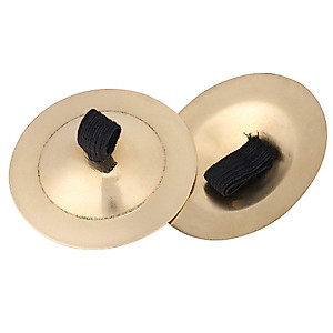 Finger Cymbals, 2pcs Belly Dance Finger Cymbals Brass Finger Dancing Zills Musical Instrument Dancing Accessory for Dancer Party, Single Hand Operation Only
