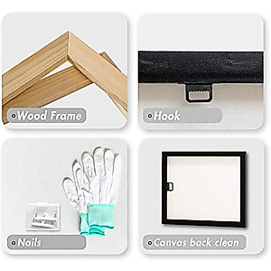 Windrain Home Decor Farmhouse,Chinoiserie Blue And White Ginger Jar Floral Prints,Hamptons Coastal Art,Chinese Wall Art,Living Room Wall,Hydrangea Magnolia Lilies,16x24 Inch Framed Wall Art white 9