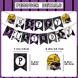 Nightmare Before Christmas Banner Nightmare Before Christmas Birthday Decorations Jack Skellington Birthday Decorations Halloween Birthday Banner for Halloween Birthday Party Decorations Supplies