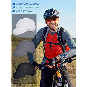 4 Pieces Summer Unisex Cycling Cap Breathable Bicycle Caps Sweat-Absorbing Biking Caps for Women Men Running Outdoor Sports (White, Grey, Black)