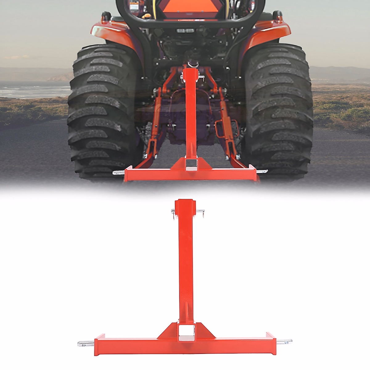 HECASA 3 Point 2 inch Trailer Hitch Receiver Drawbar for Category 1 Tractors