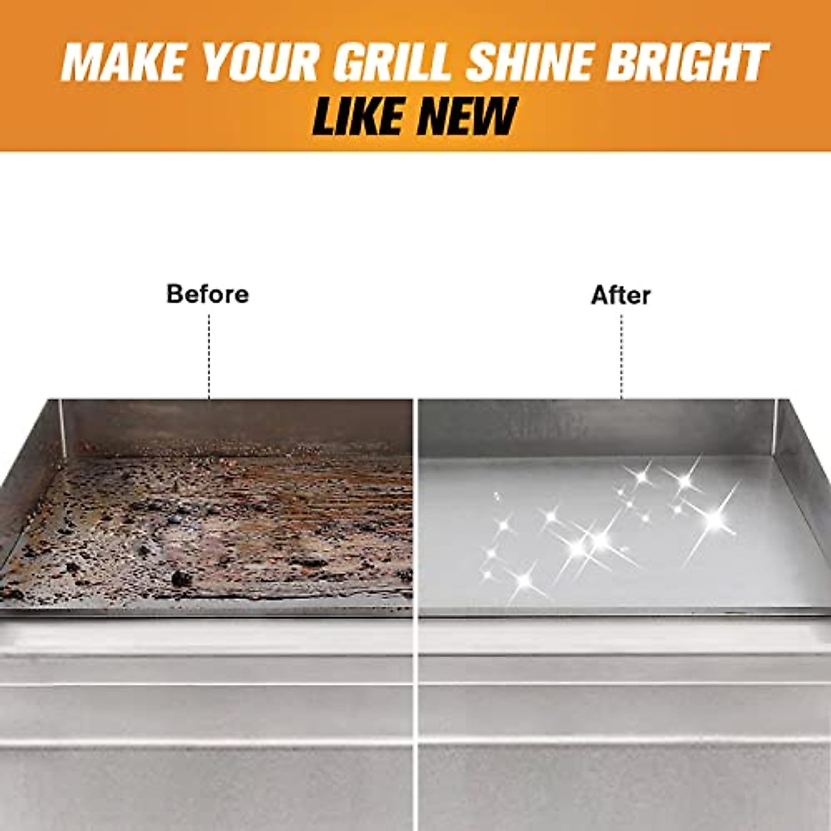 Heavy Duty Grill Scraper Stainless Steel Griddle Scraper with 5" Handle,Sturdy Food Scraper Tool Kitchen for Blackstone Grill Accessories,Outdoor Barbecue Turners Tools