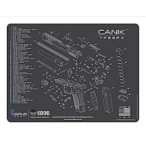 EDOG TP9 Gun Cleaning Mat - Schematic (Exploded View) Diagram Compatible with Canik TP9 Series Pistol 3 mm Padded Pad Protect Your Firearm Magazines Bench Surfaces Gun Oil Solvent Resistant