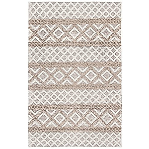 SAFAVIEH Vermont Collection 5' x 8' Ivory/Grey VRM211F Handmade Moroccan Premium Wool & Cotton Living Room Dining Bedroom Area Rug