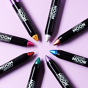 Cosmic Moon - Metallic Face Paint Stick / Body Crayon makeup for the Face & Body - 0.12oz - Easily create metallic designs like a pro! - Gold