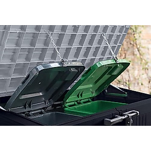 Keter 249319 Store it Out Nova Outdoor Garden Storage Shed, 32 x 71.5 x 113.5 cm, Dark Grey with Light Grey Lid