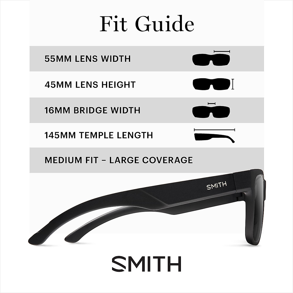 SMITH Lowdown 2 Sunglasses – Performance Sports Active Sunglasses For Running or Everyday Wear – For Men & Women – Matte Black + Black ChromaPop Glass Polarized Lenses