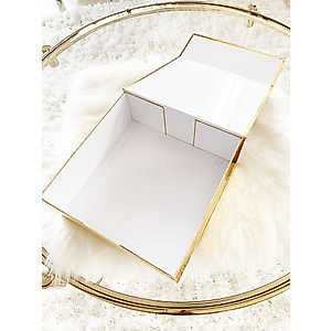 Bridesmaid Proposal Box with Gold Edge | Set of 3 Empty Boxes | DIY Will You Be My Bridesmaid Gift Box Large White and Gold