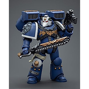 Pipigirl JoyToy 40K 1:18 Action Figure, Ultramarines Vanguard Veteran with Chainsword and Bolt Pistol, 4.76 inch Collectible Action Figures Kits (Chainsword and Bolt Pistol)