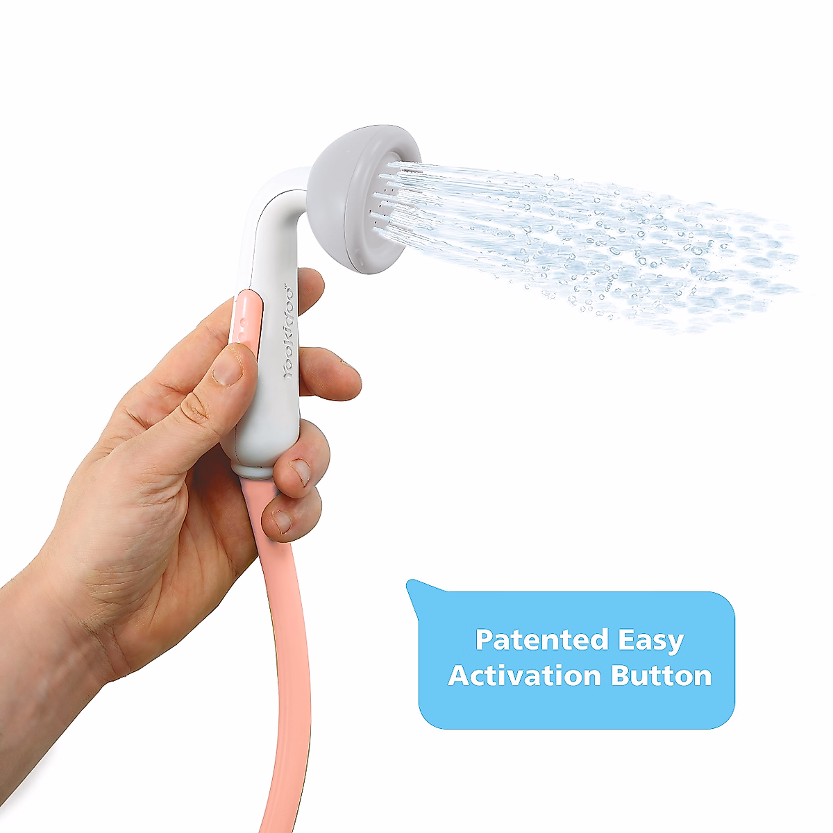 Yookidoo Baby Bath Shower Head - Elephant Bath Toy and Trunk Spout Rinser - for Newborn Babies in Tub Or Sink (Pink)