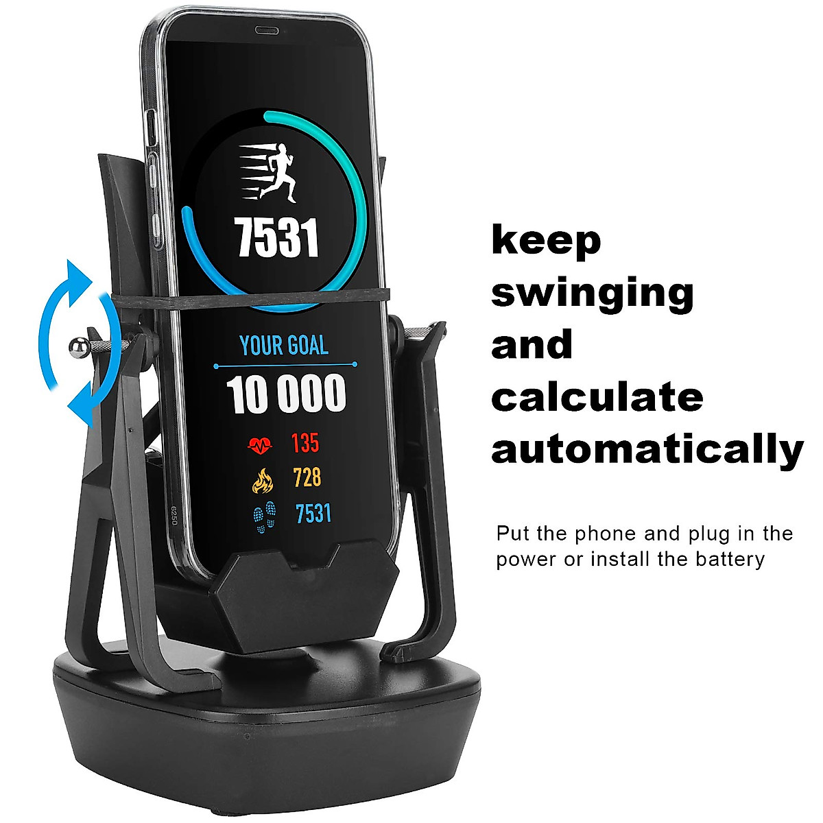 Fybida Phone Shaker Automatic Phone Swing Device Stop Motion Stand Shaker Mobile Phone Swing Pedometer for WeChat Run Step Count Program