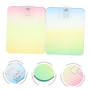 TEHAUX 4 Pcs Plate Clamp Paper File Organizer Plastic Paper Clipboard Plastic Clipboard Short Hand Board Conference Recording Board Exam Paper Clips Acrylic Splint Student