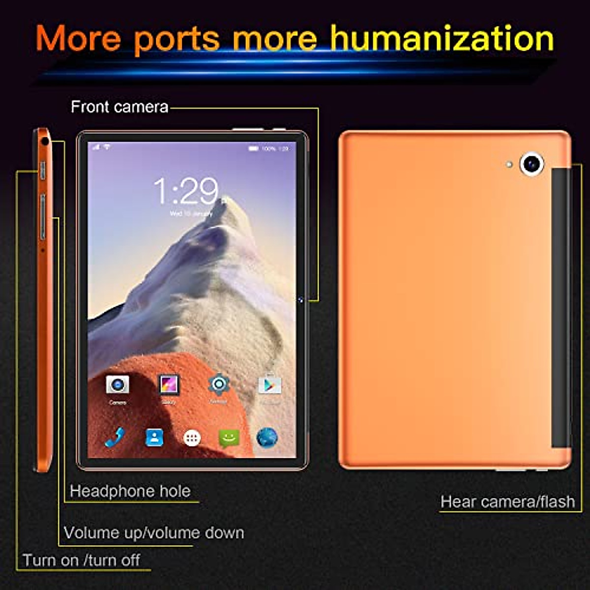 deriny S15 10 inch Android Tablet,1080p Full HD,Long Lasting Battery,Dual Camera,2GB RAM 32GB ROM,Dual SIM,WiFi,GPS,Bluetooth,Fire HD Kids Tablet,Widely Compatible with App(Gray)