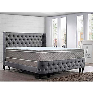 Greaton 11-Inch Medium Plush Foam Encased Hybrid Eurotop Pillowtop Innerspring Mattress and 8" Wood Box Spring/Foundation Set, 75" X 48"