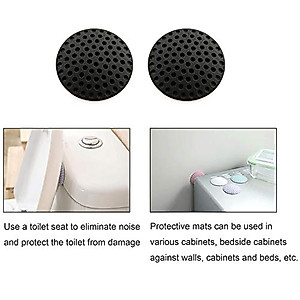 HJ Garden 2PCS Black Wall Protectors Door Handle Bumpers Buffer Guard Doorknob Rubber Self Adhesive Silencer Crash Pad for Home Office Doorstop Door Stopper