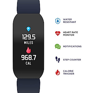 Itech Active Smartwatch Fitness Tracker, Heart Rate, Step Counter, Sleep Monitor, Notifications, Waterproof for Men, Compatible with iPhone and Android