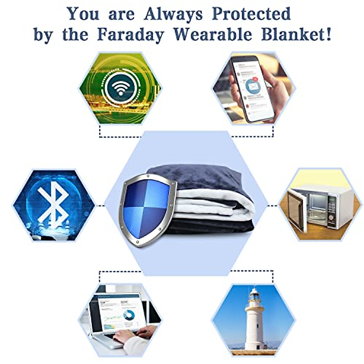 NHGYESJWUU Faraday Wearable Blanket for Sleeping, Faraday Protection Blankets in Pregnancy, Oversized Wearable Hoodie with Faraday Fabric, Warm Flannel Wearable Blanket Cover for Belly