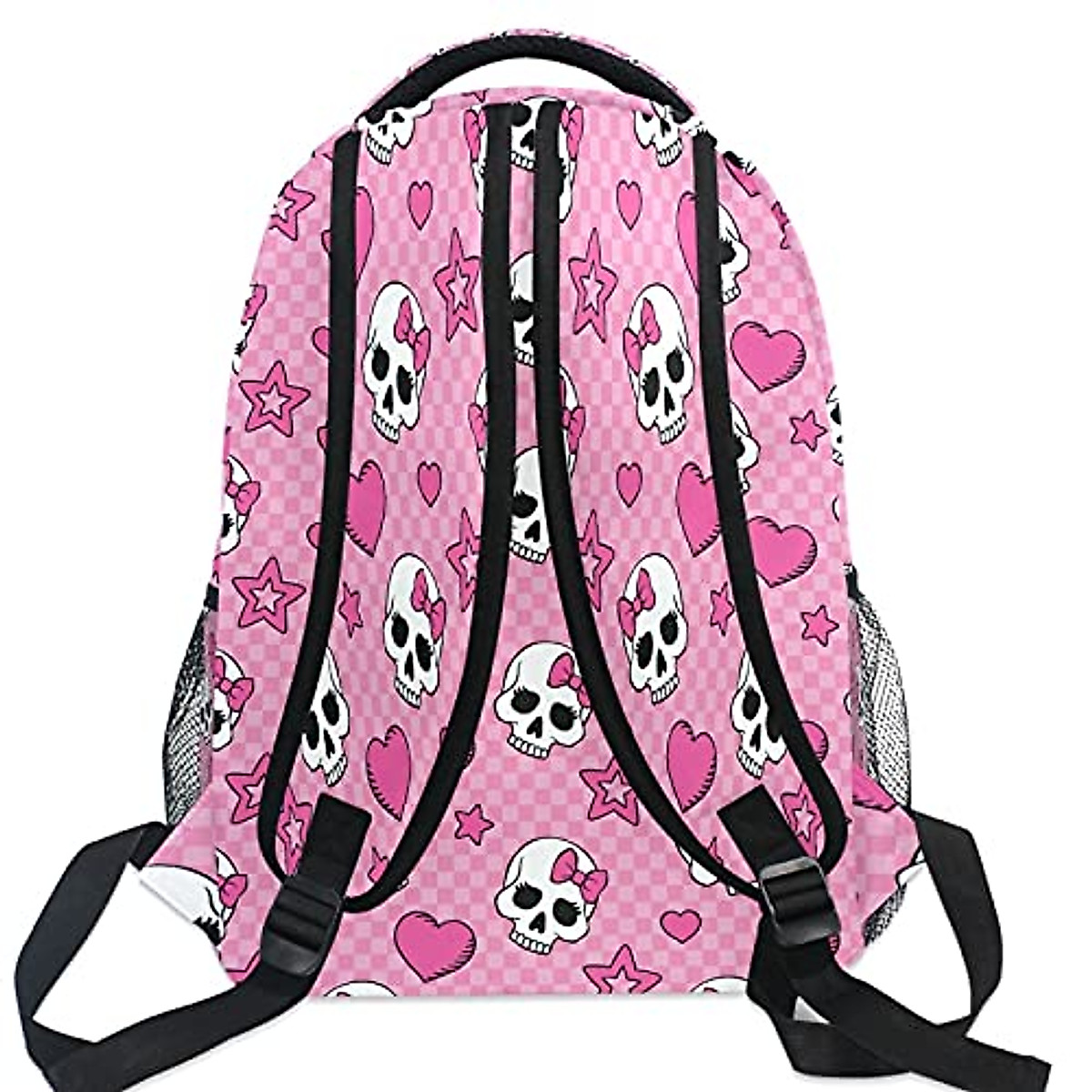 MNSRUU Student Travel School Backpack Pink Skull Girl College Laptop Backpacks Business iPad Tablet Computer Bookbags for Adult Teen One Size