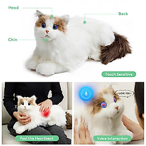 ELEPHANT ROBOTICS metaCat Bicolor B&W - Interactive Companion Pets Robot Cat with Voice Command/Heartbeat/Animation Interaction - Gifts for All Ages - Realistic & Lifelike, Type-C Charging