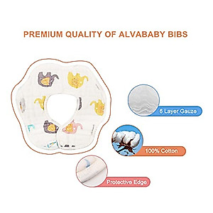babygoal Baby Bandana Drool Bibs, 360° Bibs for Boys Girls Newborn Infant, 100% Organic Cotton Bibs for Drooling and Teething Gift 10 Pack 10MSBB01