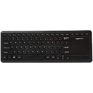 Amazon Basics Wireless Keyboard with Touchpad for Smart TV - US Layout (QWERTY), Black