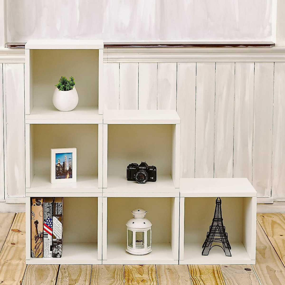Way Basics Eco Stackable Storage Cube, Cubby Organizer (Tool-Free Assembly and Uniquely Crafted from Sustainable Non Toxic zBoard paperboard), White