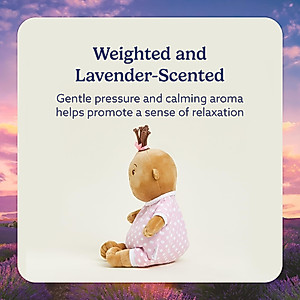 warmies Microwavable & Weighted Stuffed Animals, Baby Girl Darker Skin - Heated Stuffed Animal Plushie for Warmth & Comfort - Soft Plush Toys for Adults & Children (Boys, Girls, Babies & Toddlers)