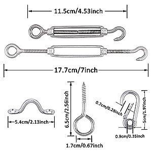 String Light Hanging Kit Outdoor Globe String Light Suspension Kit with 164 Ft Vinyl Coated Stainless Steel Wire Cable, Turnbuckle, Thimble, Hooks for Garden Patio Backyard Lighting Accessories