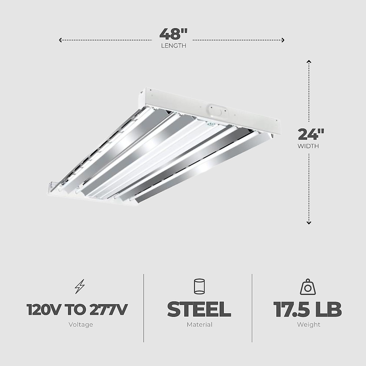EATON Lighting HBL454T5HORT1 4' 4 Lamp T5 HBL Fixture