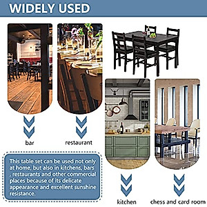Vnewone Dining Table Set for 4,Kitchen Table and Chairs for Dining Room,Modern Wood Kitchen Set for Small Space,Dark Brown