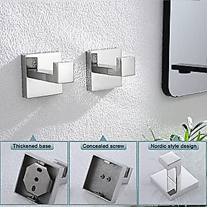 KOKOSIRI 24-Inch Single Towel Bar, Bathroom Towel Holder, Toilet Paper Holder, Bath Towel Hook Modern Robe Hook Coat Hook, Wall Mounted, SUS 304 Stainless Steel, Polished Chrome, B05A4-CH-L24