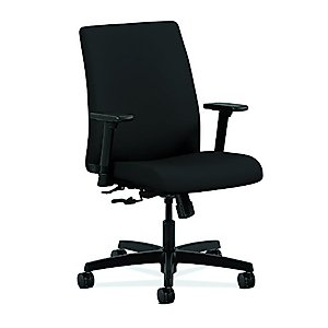 The HON Company HONIT105CU10 Ignition Task Chair, Upholstered Back, Black (Centurion)